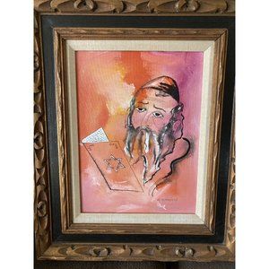 Art | Vintage Rabbi Prayer Book Jewish Religious Man Beard Framed ...